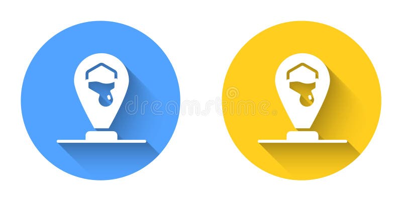 White Honeycomb Bee Location Map Pin Pointer Icon Isolated with Long ...