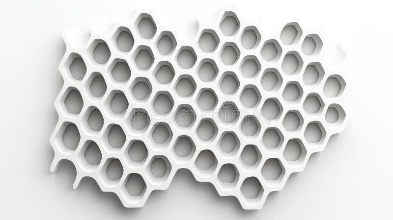 White Honeycomb Pattern with Geometric Shapes for Modern Design or ...