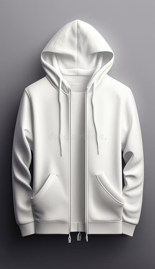 White Hoodie Mock Up on Studio Background. Generative Ai Stock ...