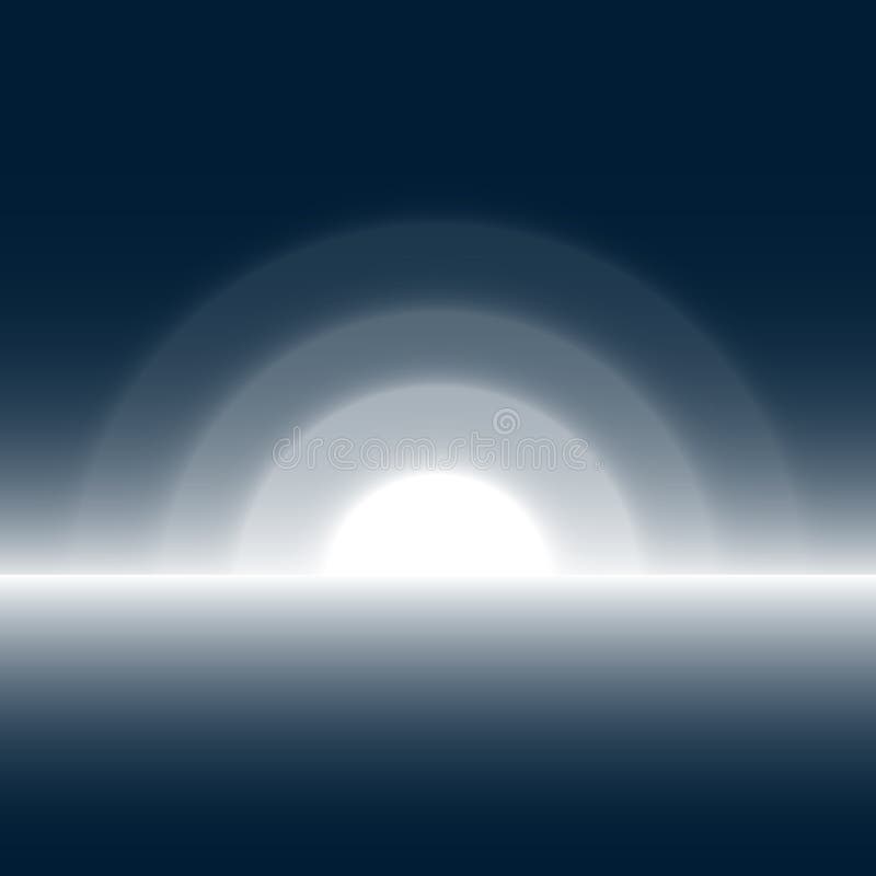 White Horizon and the Moon Light Background Stock Illustration ...