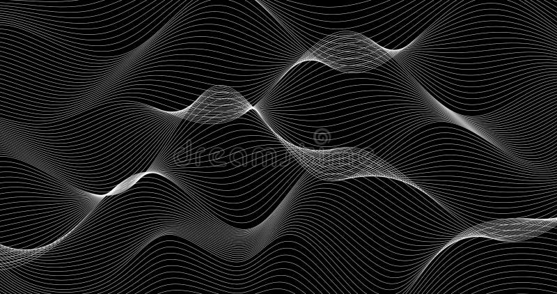 Horizon Paradox Lines Waves Pattern on a Black Background Vector ...