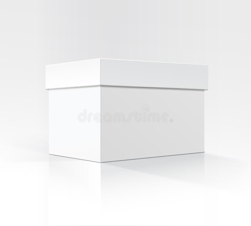 White Horizontal Box in Perspective on Background Stock Vector ...