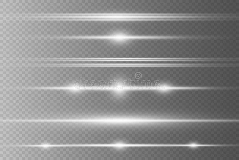 Red Horizontal Lens Flares Pack. Laser Beams, Horizontal Light Rays ...