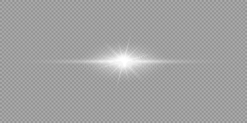 White Horizontal Light Effect of Lens Flares Stock Vector ...