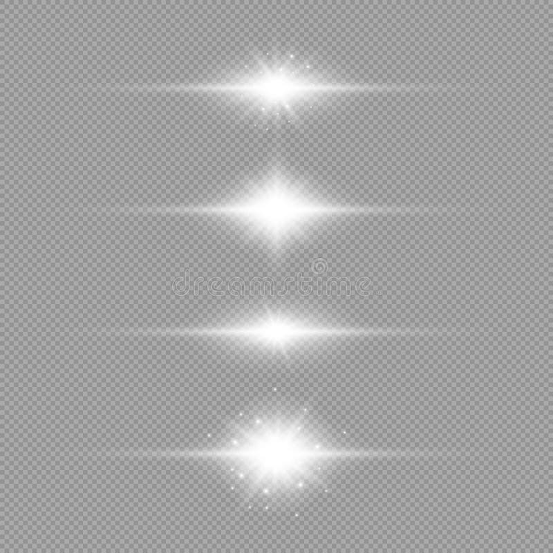 White Horizontal Light Effect of Lens Flares Stock Vector ...