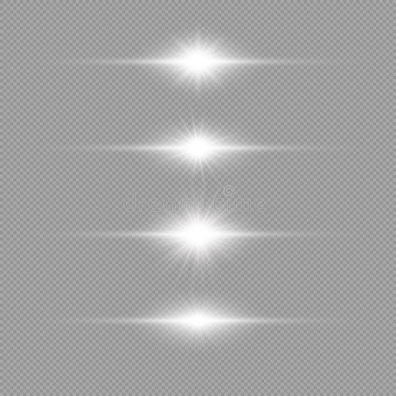 White Horizontal Light Effect of Lens Flares Stock Vector ...
