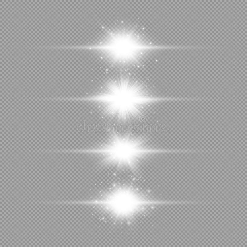White Horizontal Light Effect of Lens Flares Stock Illustration ...