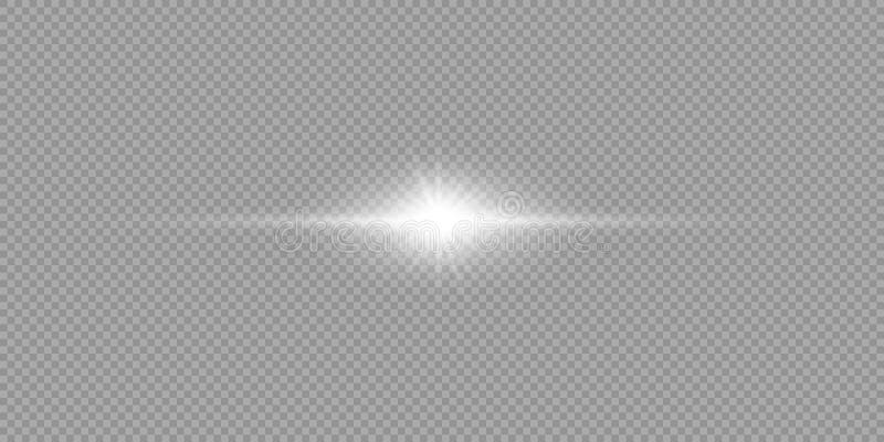 White Horizontal Light Effect of Lens Flares Stock Vector ...