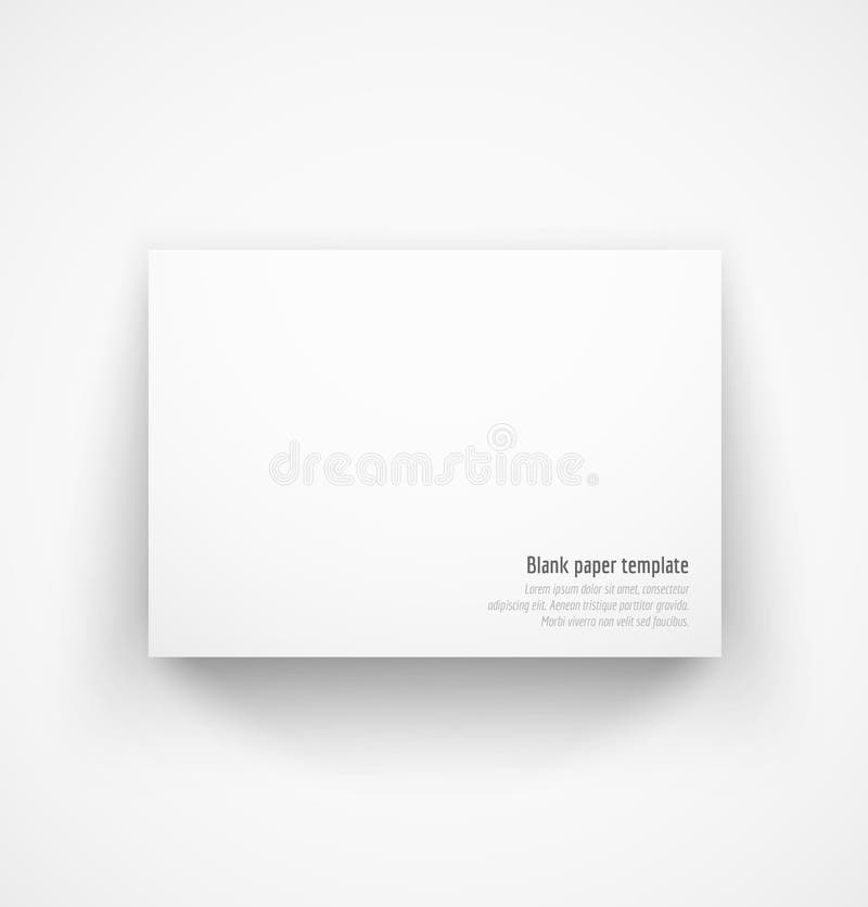White Horizontal Paper Template Mock-up with Drop Stock Vector ...