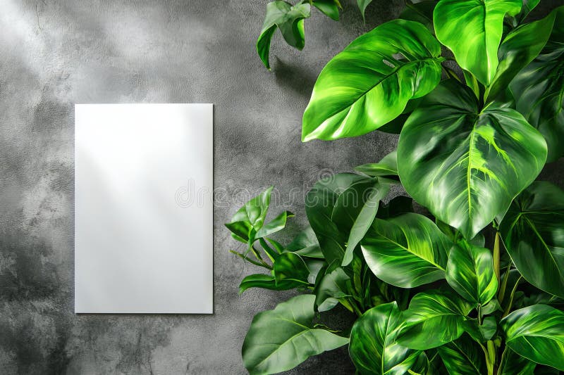 A White Horizontal Poster Mockup with a Soft Shadow is Presented on a ...