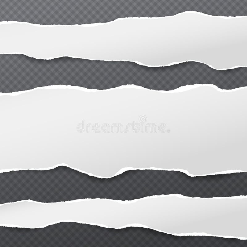 White Horizontal Ripped Strips, Note Paper for Text or Message on ...
