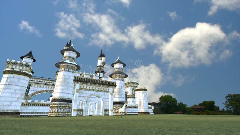 White Horse Animals Side Green Screen 3D Rendering Animation Stock ...