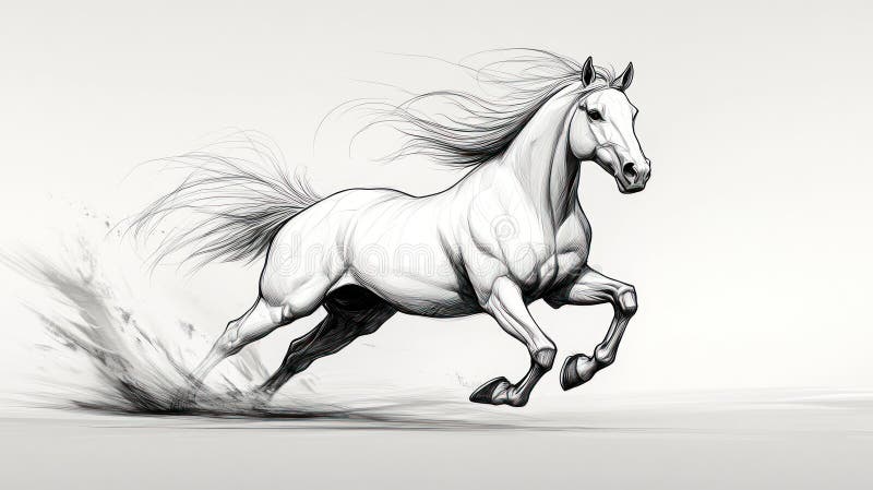 White Horse Running stock photo. Image of animal, mane - 344069014