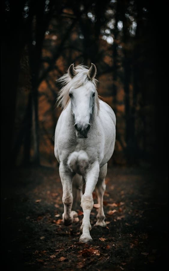 White Horses Live in Natural Forests. Stock Image - Image of donkey ...