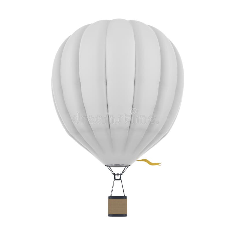 White Hot Air Balloon Isolated Stock Illustration - Illustration of ...