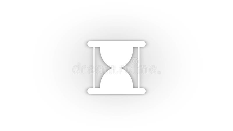 White Hourglass Icon with Shadow Isolated on White Background. Stock ...