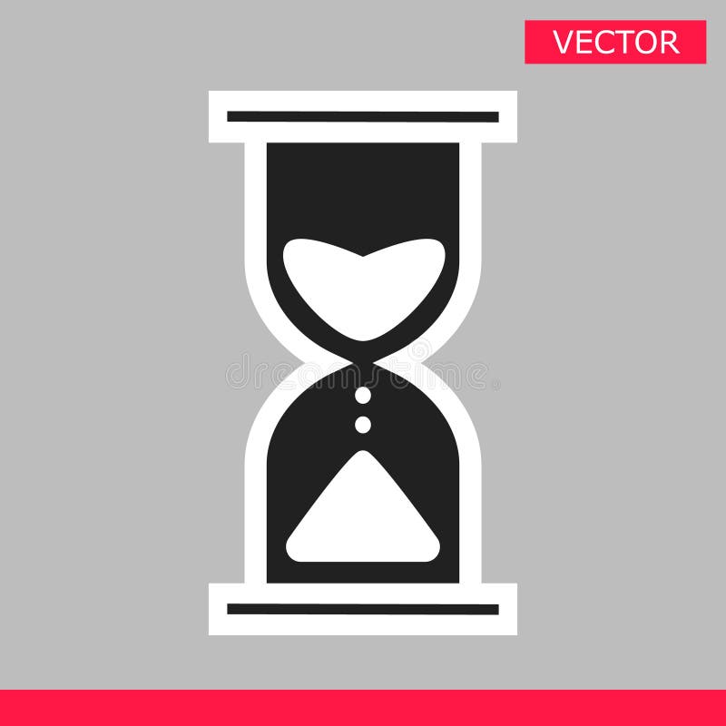 White Hourglass Loading Clock Cursor Icon Sign Graphic Element Flat ...