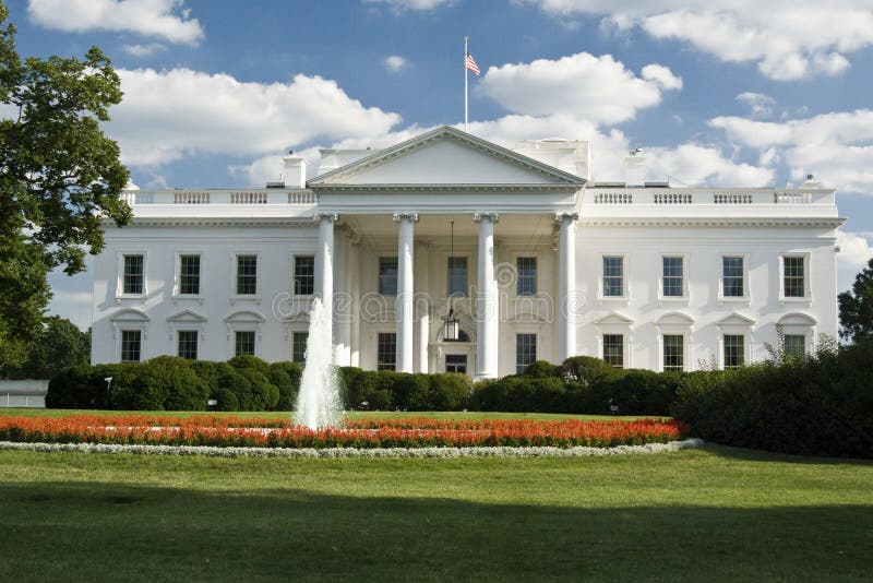 Front View of White House, Washington, DC Stock Image - Image of ...