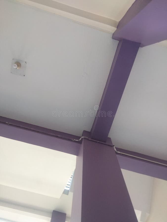 White House Ceiling with Purple Pillars Stock Photo - Image of white ...