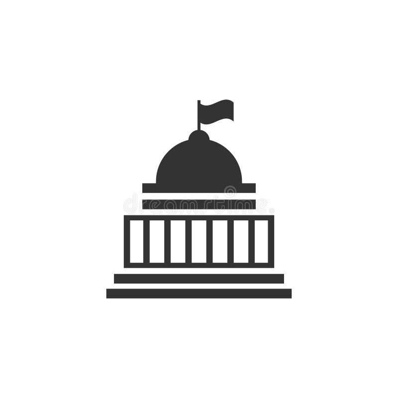 White House, Congress Icon. Vector Stock Vector - Illustration of white ...