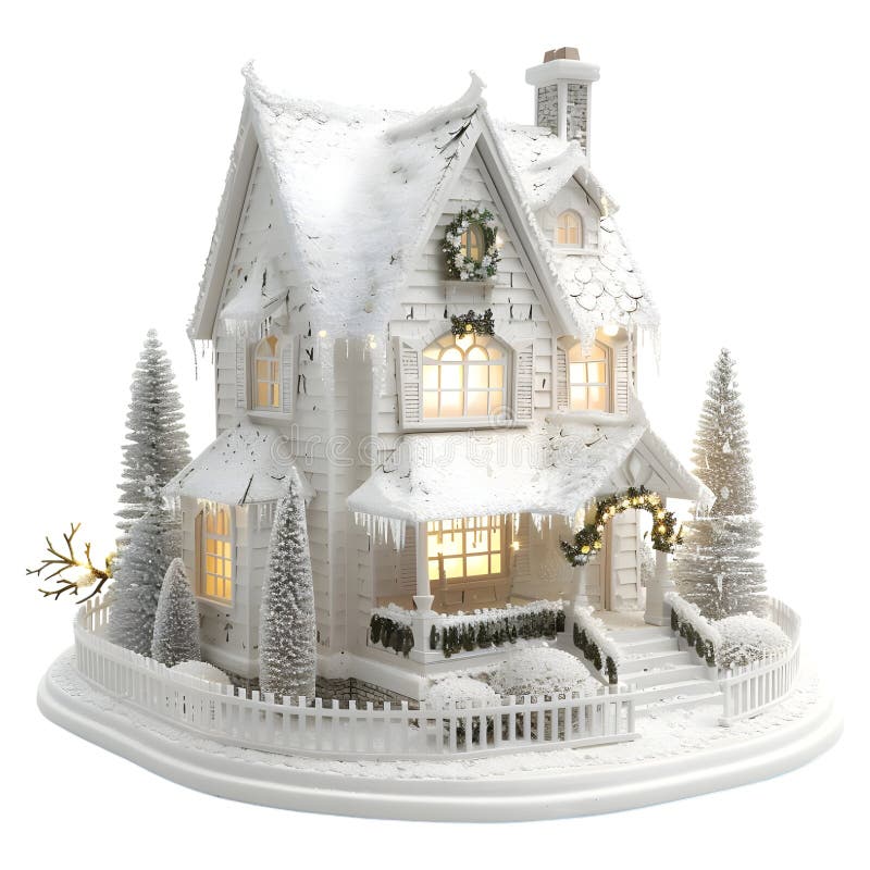 White House Covered with Snow in Winter on Transparent Background - Ai ...