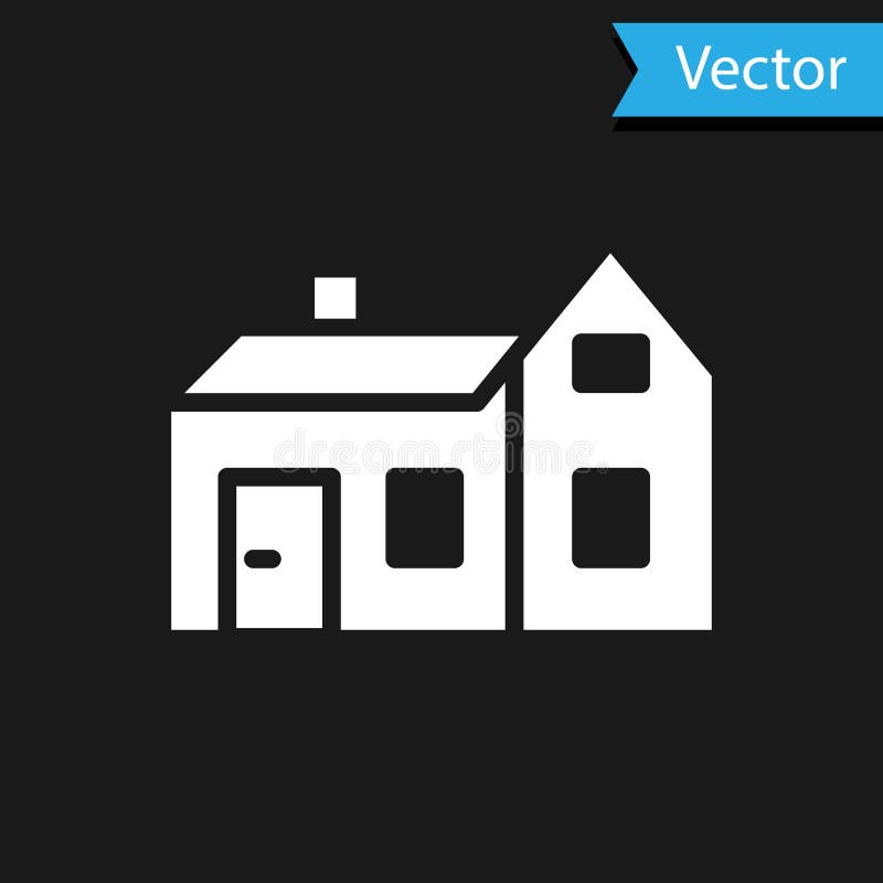 White House Icon Isolated on Black Background. Home Symbol Stock Vector ...