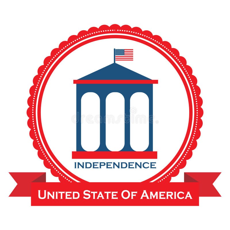 A White House Label Illustration. Stock Photo - Image of united, white ...