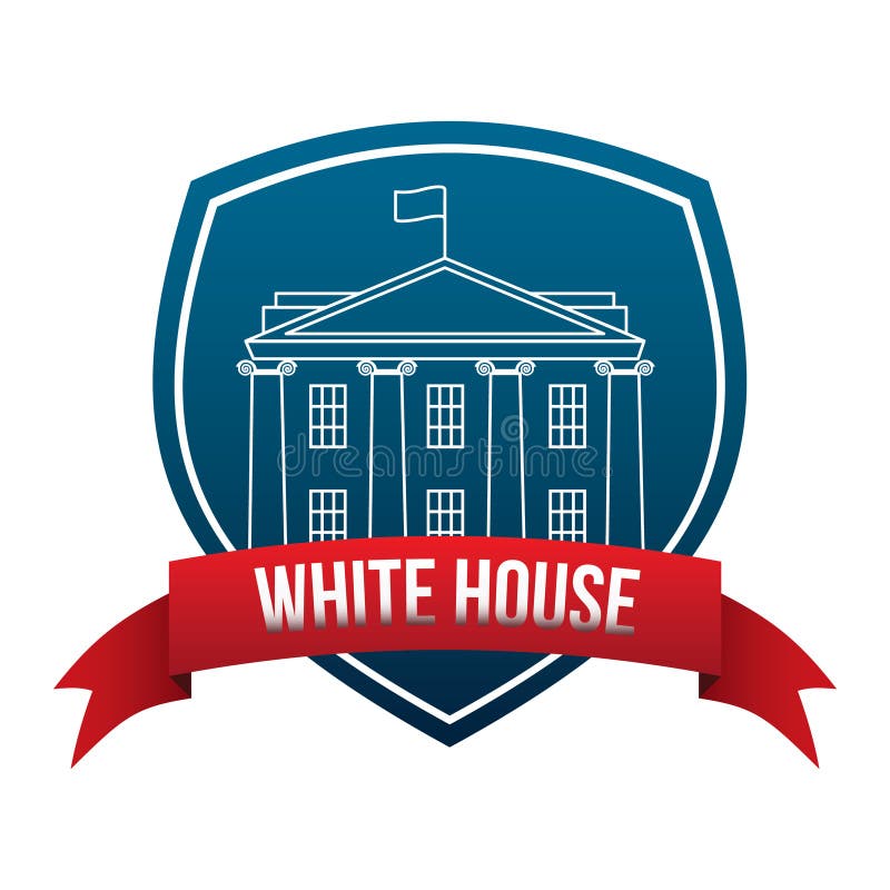 White House Label. Vector Illustration Decorative Design Stock Vector ...
