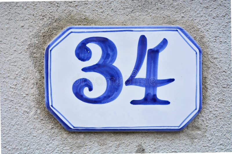 A White House Number Plaque, Showing the Number Thirty Four Stock Image ...