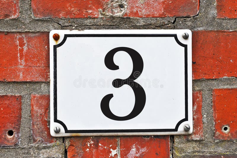 A White House Number Plaque, Showing the Number Three, Number 3 Stock ...
