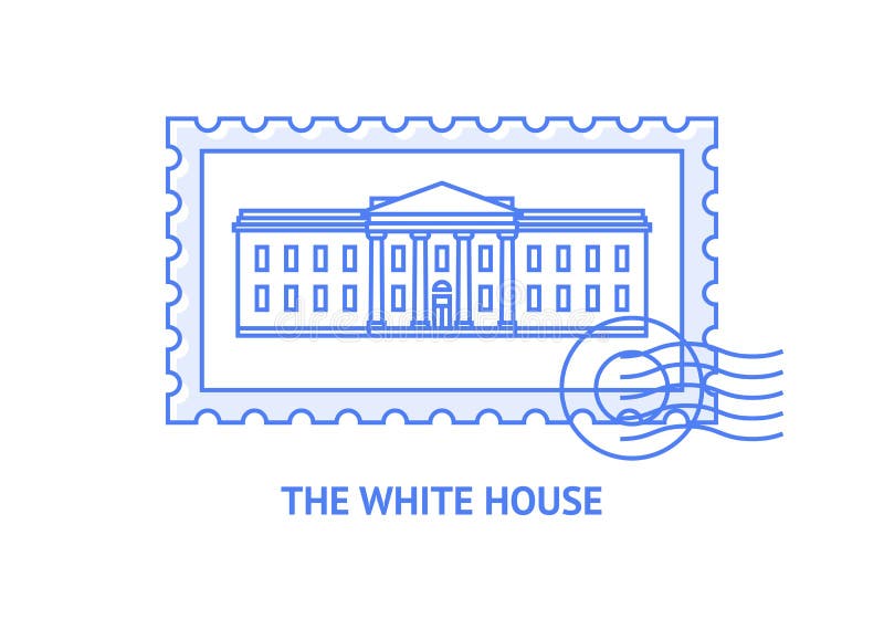 The White House Postage Stamp Stock Vector - Illustration of ...