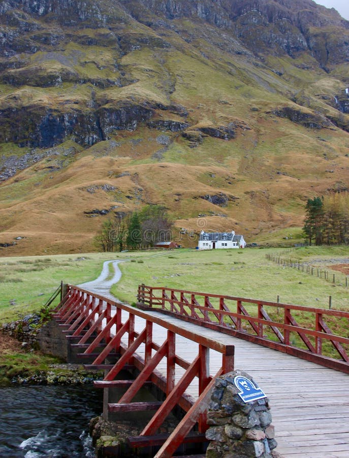 A White House in the Rural Scottish Scenery in the Highlands during ...
