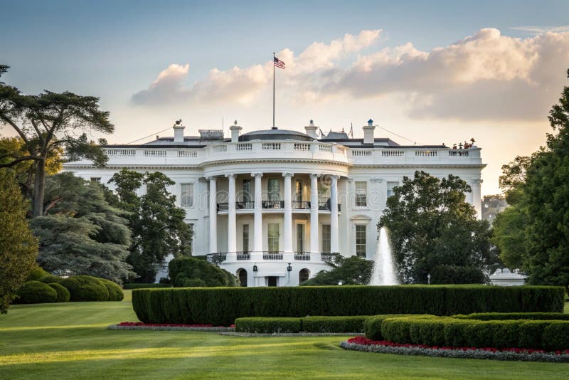 The White House in Washington DC Stock Illustration - Illustration of ...