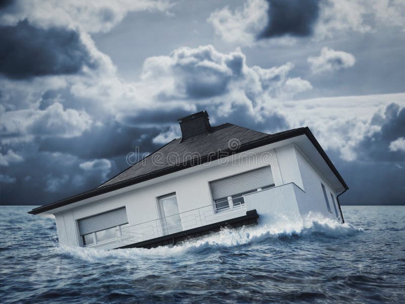 House Sinking In Water After Tsunami Stock Photo - Image of bangkok ...