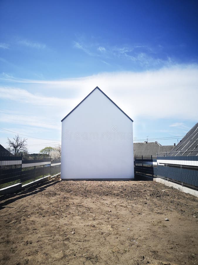 White House without Windows. Empty House on the Plot Stock Image ...