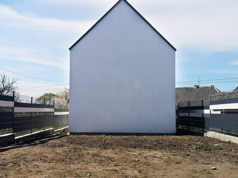 White House without Windows. Empty House on the Plot Stock Photo ...