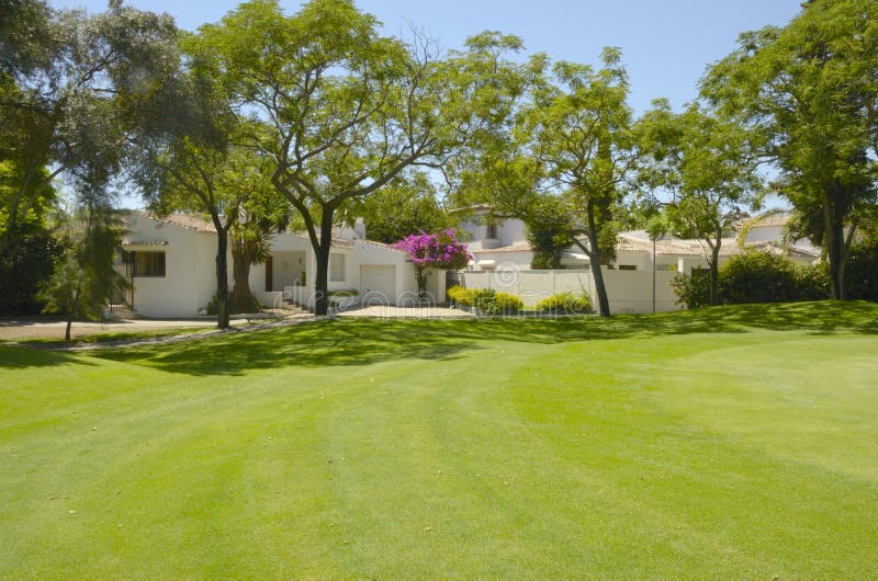 White Houses in Golf Course Stock Photo - Image of outside, travel ...