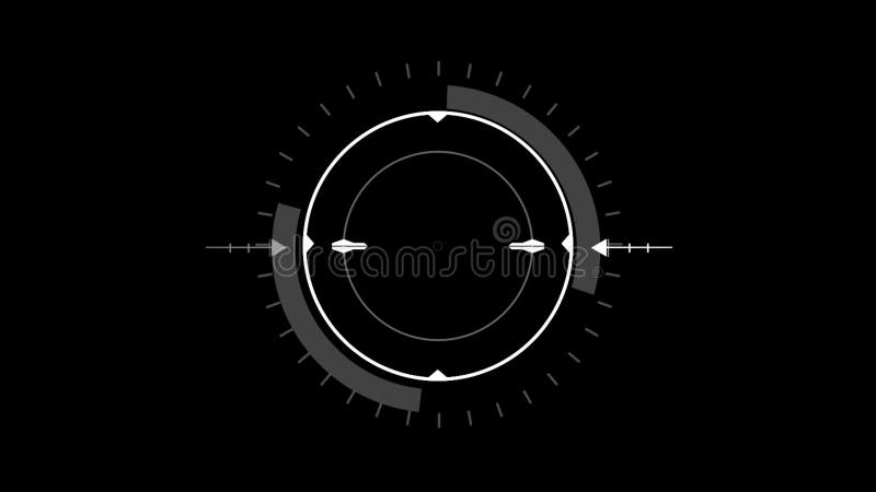 White HUD Circle User Interface on Isolated Black Background. Target ...