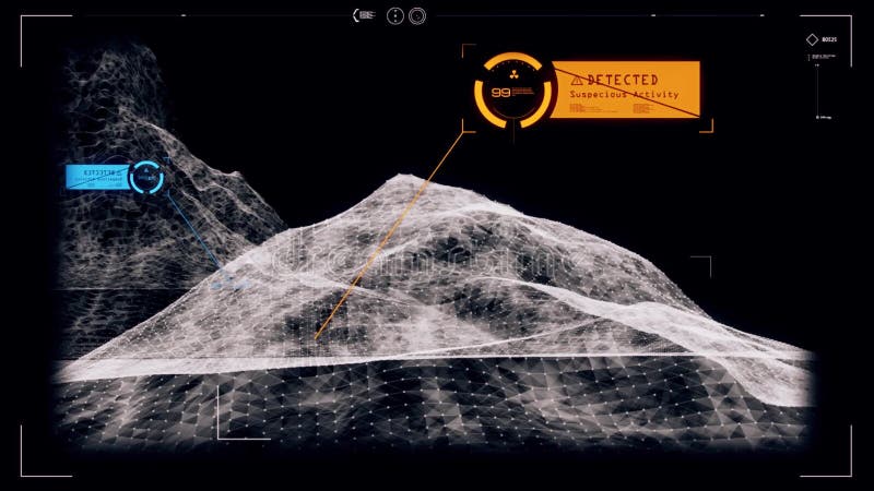 White HUD 3D Landscape Hologram Interface Graphic Element Stock Video ...