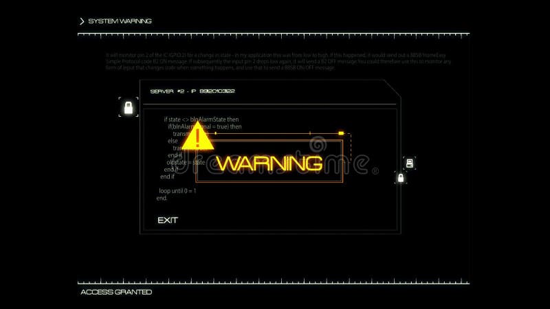 Red HUD Server Warning Interface Graphic Element Stock Footage - Video ...