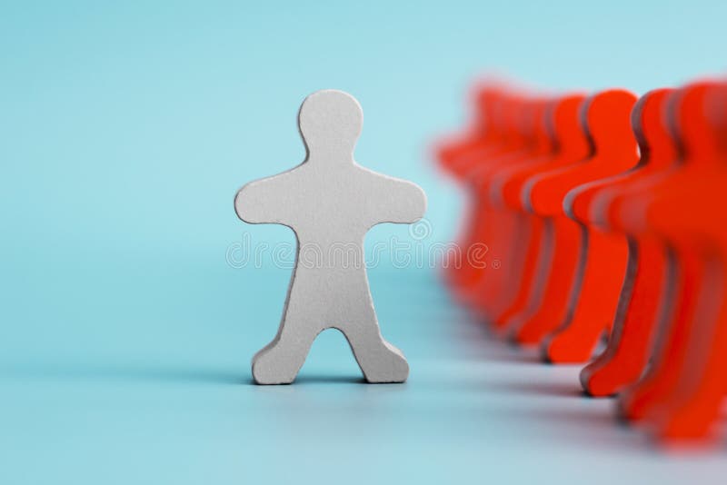 A White Human Figure Stands Out from the Crowd of Red Figures. Talented ...