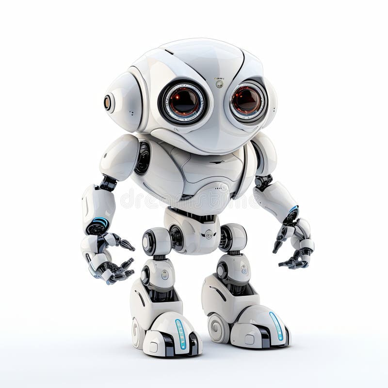 White Humanoid Robot with Futuristic Design and Expressive Eyes on ...