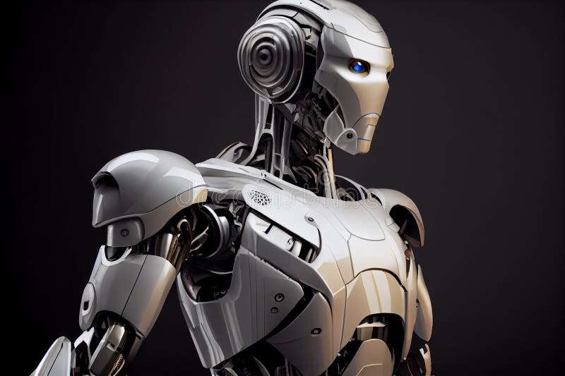 White Machine: a Humanoid Robot Companion. AI Generated Stock ...