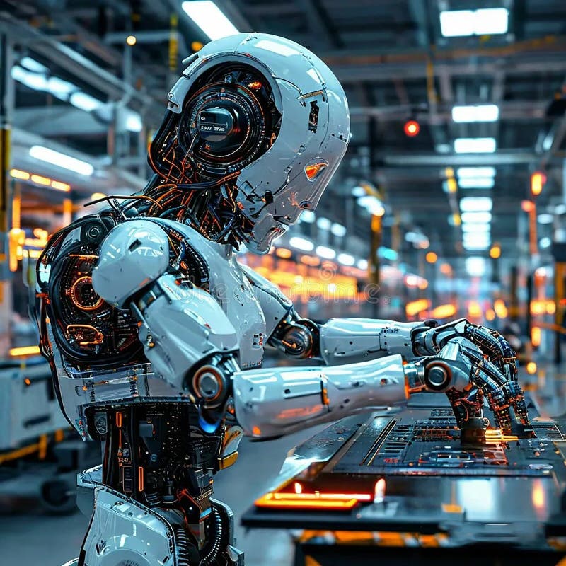 Humanoid Robot in a Factory Stock Photo - Image of vehicle, help: 359729830