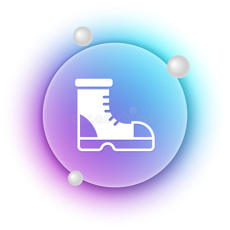 White Hunter Boots Icon Isolated on White Background. Blue and Purple Gradient Circle Background ...
