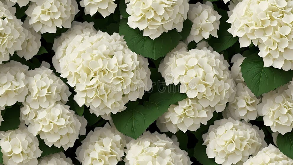 White Hydrangea Flower Blossom Tile Seamless Repeating Pattern Stock ...