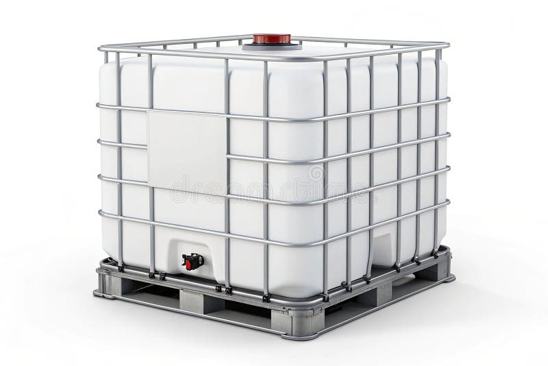 White IBC Liquid Container on a White Background Stock Image - Image of ...