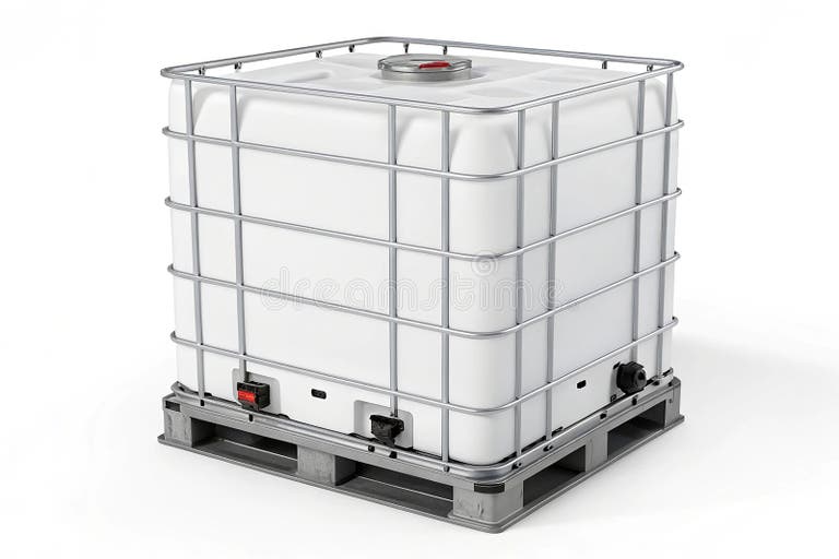 White IBC Liquid Container on a White Background Stock Photo - Image of ...