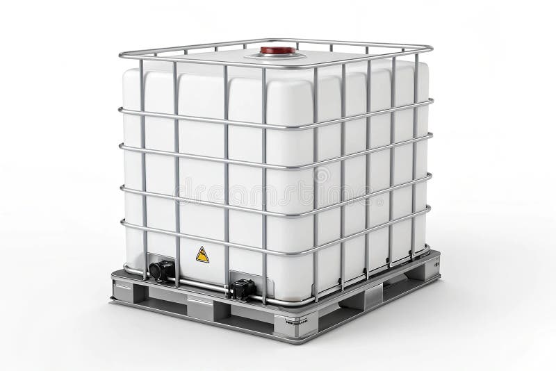 White IBC Liquid Container on a White Background Stock Image - Image of ...