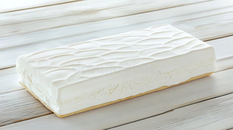 White Ice Cream Cake, Wooden Background, Dessert Stock Image - Image of ...
